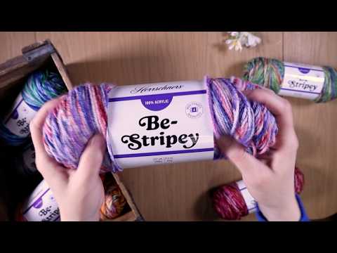 Herrschners Be-Stripey Yarn: 100% Acrylic Worsted, Weight 4 Yarn