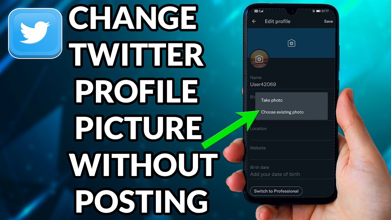 How To Change Twitter Profile Picture Without Posting - YouTube