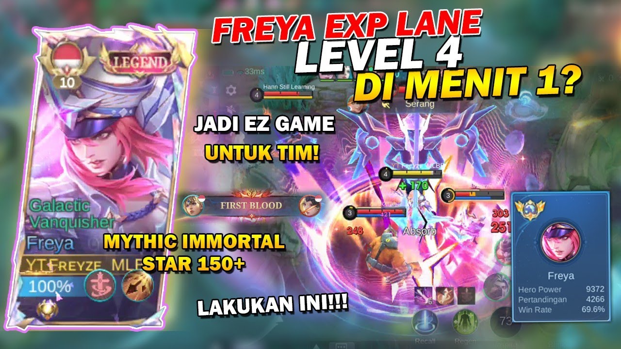 JANGAN DITIRU.. Terlalu Nekat! FREYA Level 4 Menit 1! Freya Build ...