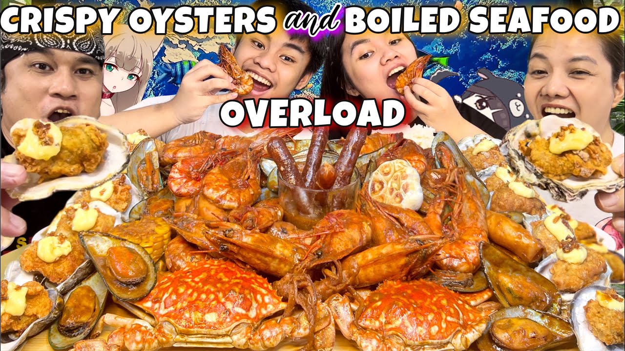 SEAFOOD BOIL & CRISPY FRIED OYSTER ( TALABA ) OVERLOAD MUKBANG PINOY ...