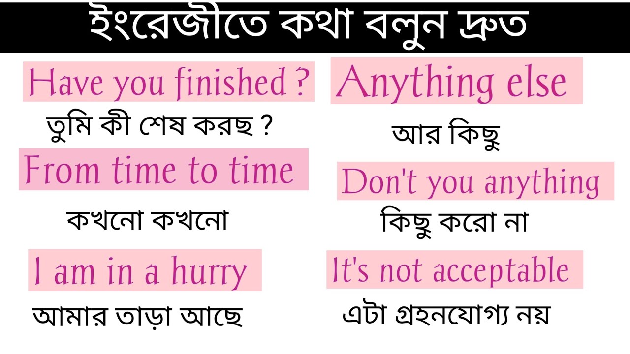 how to be speak english! Talking speaking sentence structure! Common ...