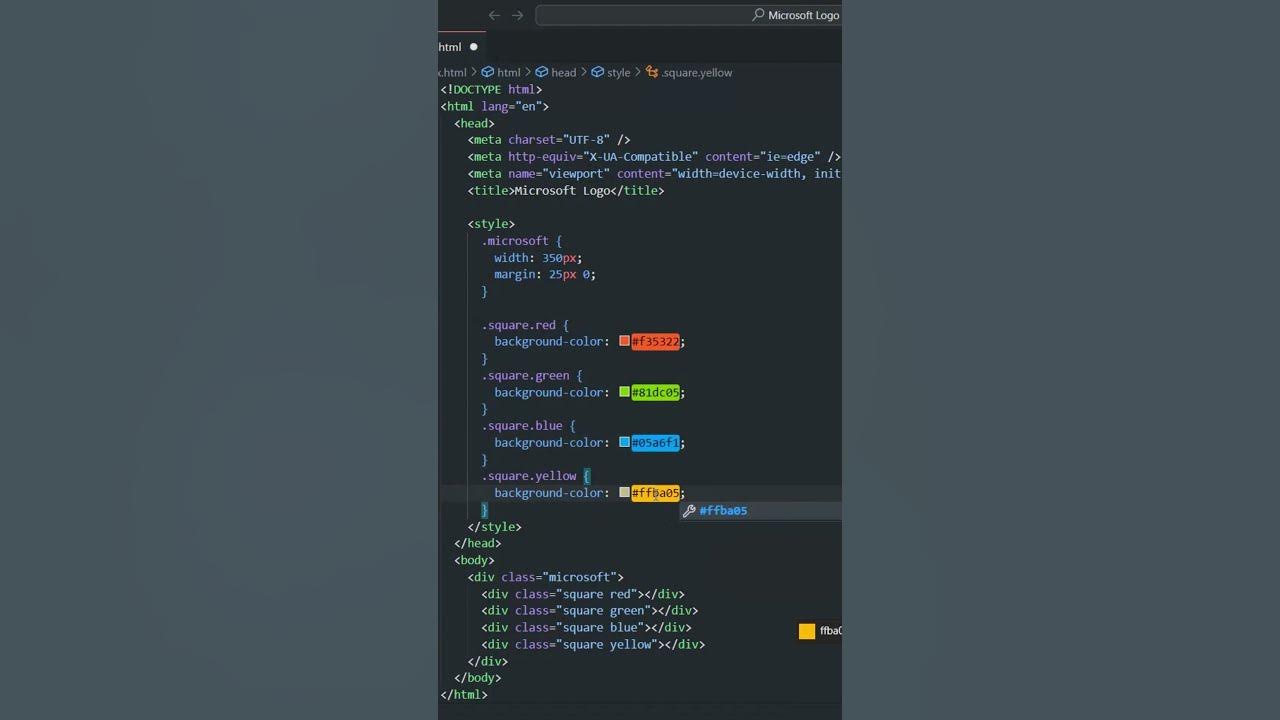 Cách Làm Logo Microsoft Html Css Shorts Css Html Css3 Csstutorialscool Html5