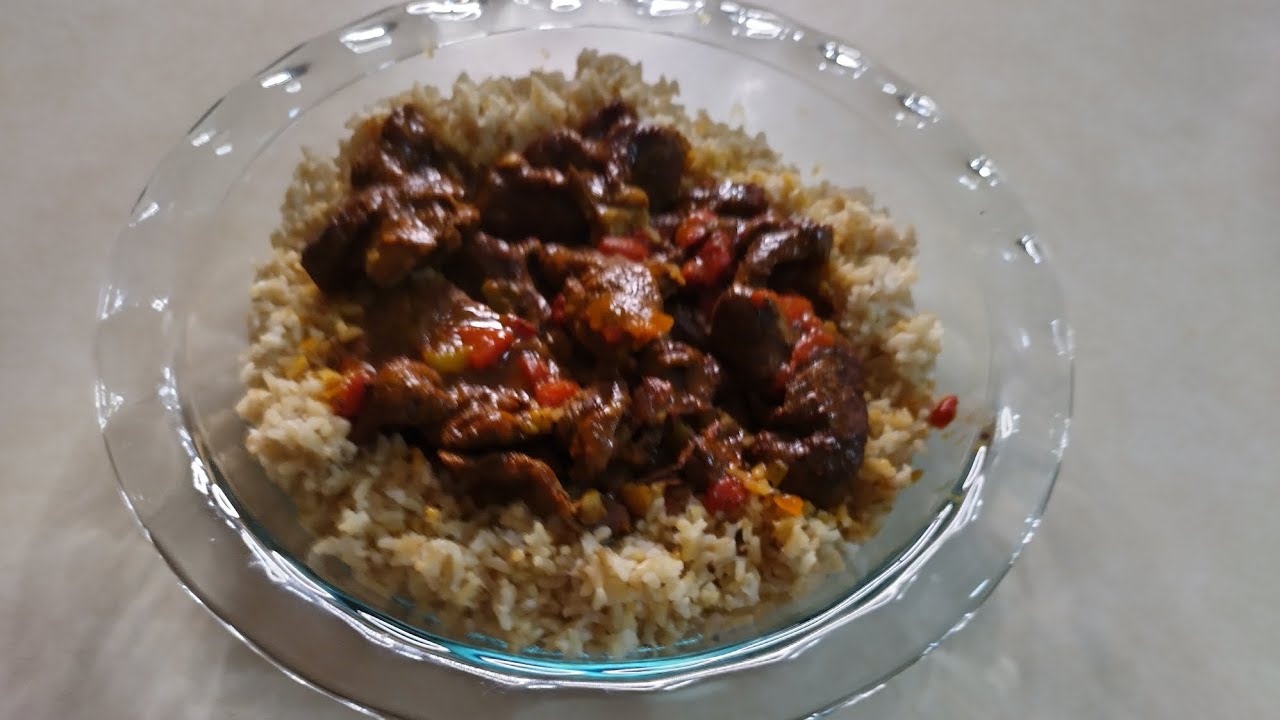 Delicious Spicy Ribeye Steak & Rice - YouTube