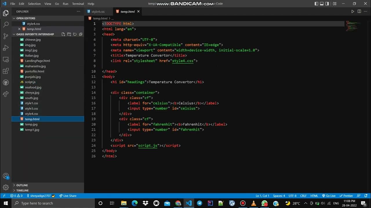 Oasis infobyte web development internship task-3 #oasis #task3 - YouTube