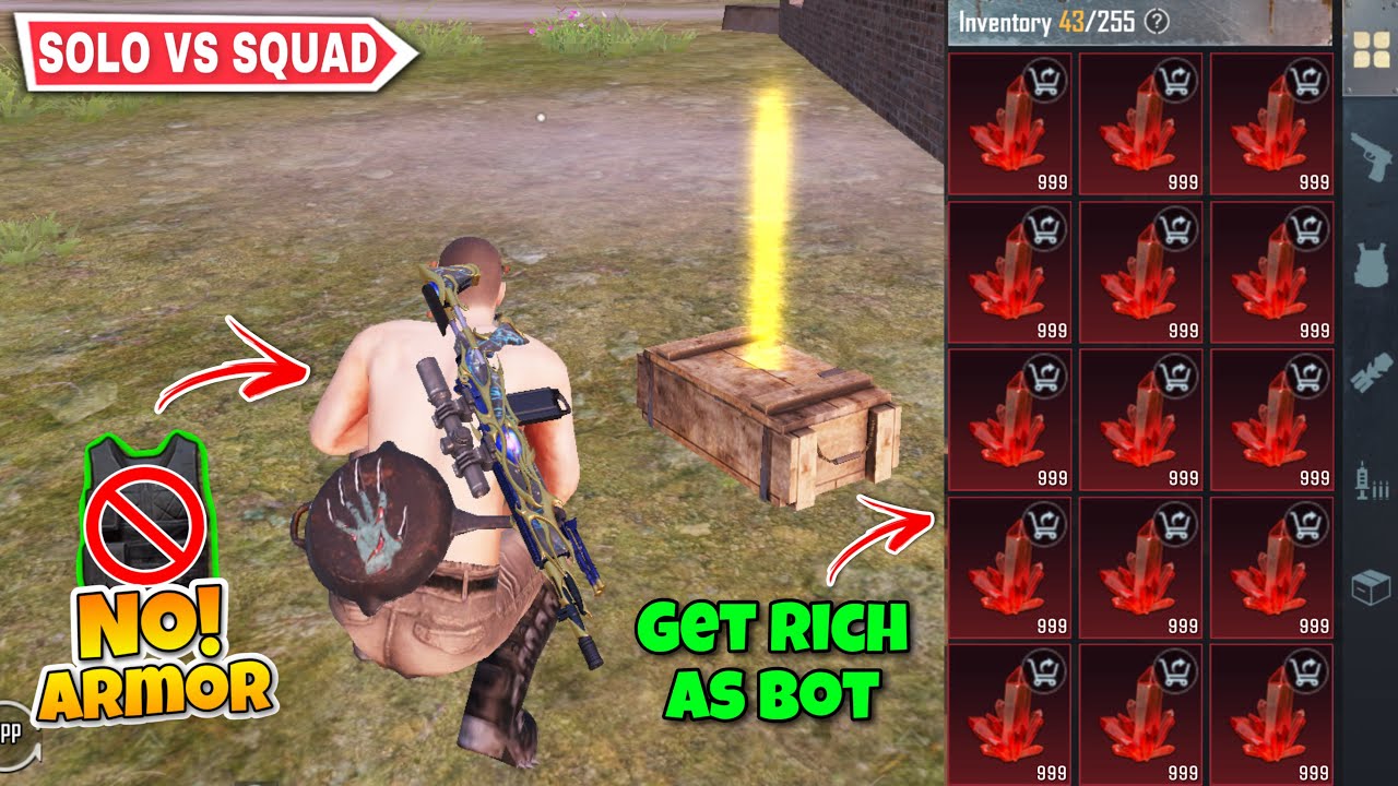 Play Without Armor & Become Richest 🤑 - No Armor Solo vs Squad | Pubg ...