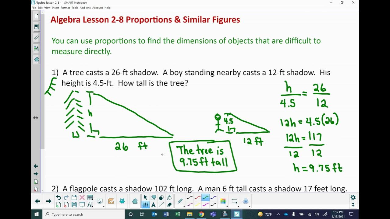 Algebra Lesson 2 8 Proportions & Similar Figures - YouTube