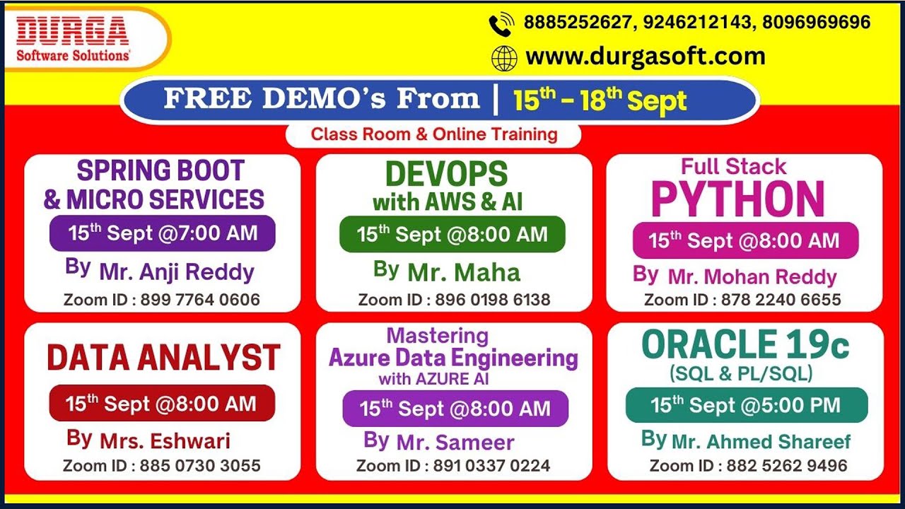 New Batches in Class Room & Online Training @ DURGASOFT - YouTube