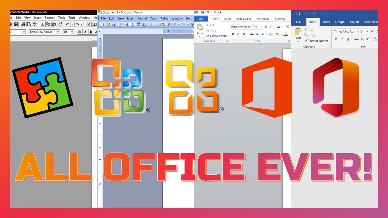 Installing All Miscrosoft Office Versions Ever (1995-2019) - YouTube