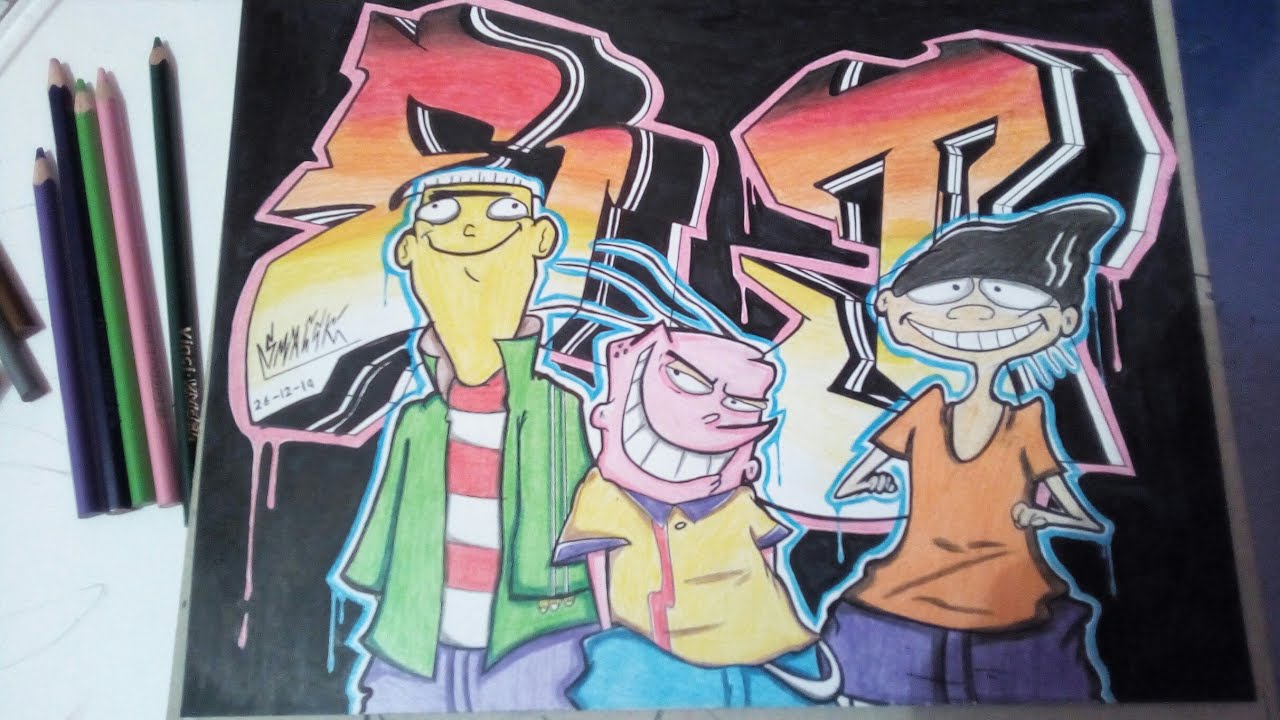 Graffiti with ed, edd and eddy .. one more foot to the collection. (E-J ...