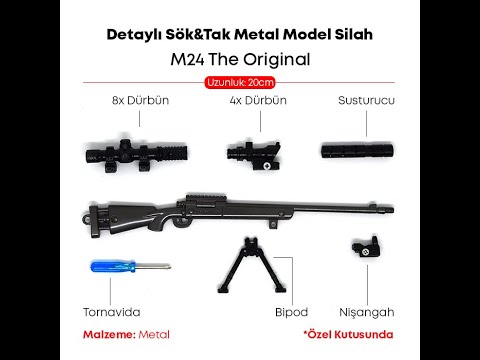 Dukkin Detaylı Sök&Tak Metal Model Silah 20cm - M24 The Original !!Oyuncak Değildir!!