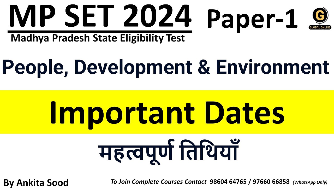 MPSET 2024 Paper 1 Preparation | Environment Important Days |Madhya ...