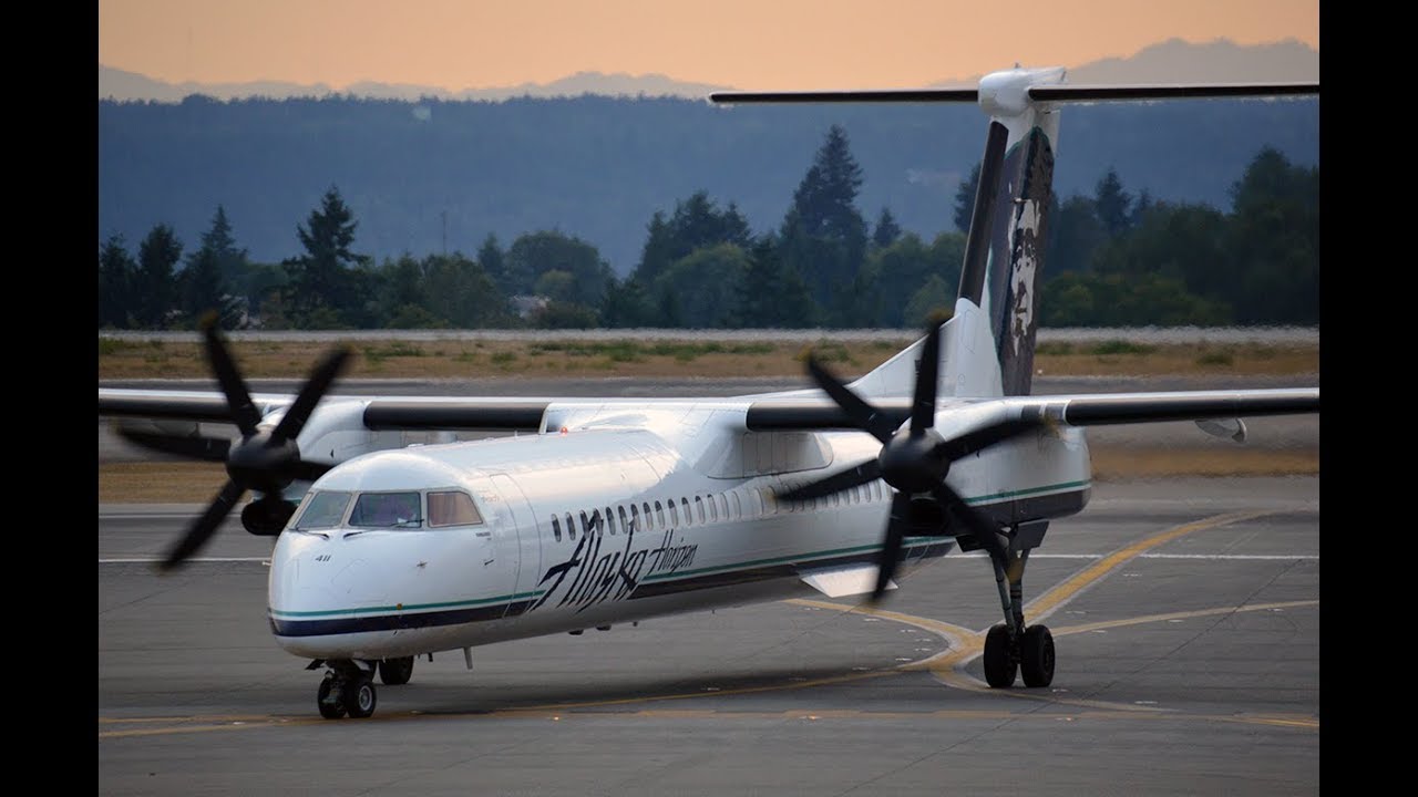 Horizon Air Bombardier Dash 8 Q400 [N449QX] Landing - YouTube
