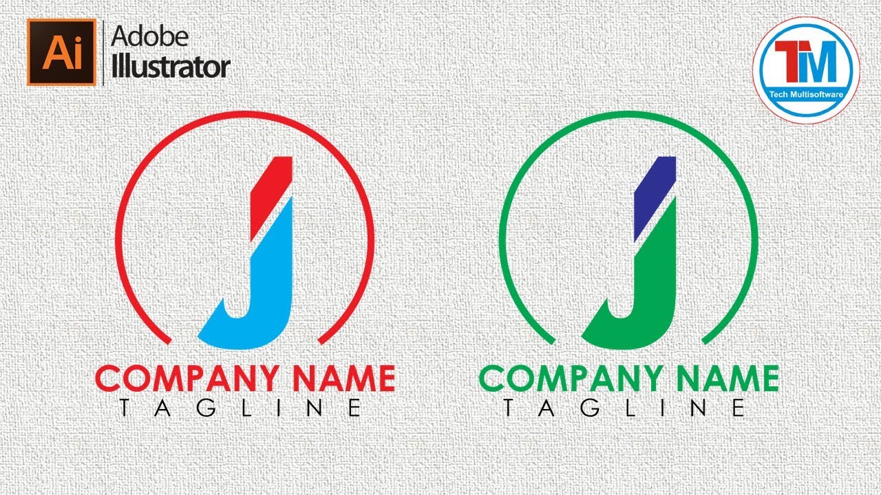 How to create J letter logo in illustrator - YouTube