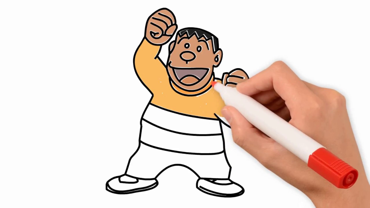 Zian Drawing from Doremon Colouring Pages for Kids| Learn drawing Step ...