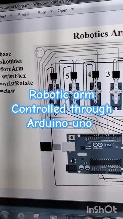 Robotic Arm Controlled Through Arduino Uno Robotics Arduinouno Arduinocode