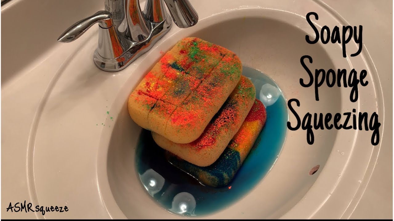 Fun Soapy Sponge Squeezing/ASMRsqueeze - YouTube