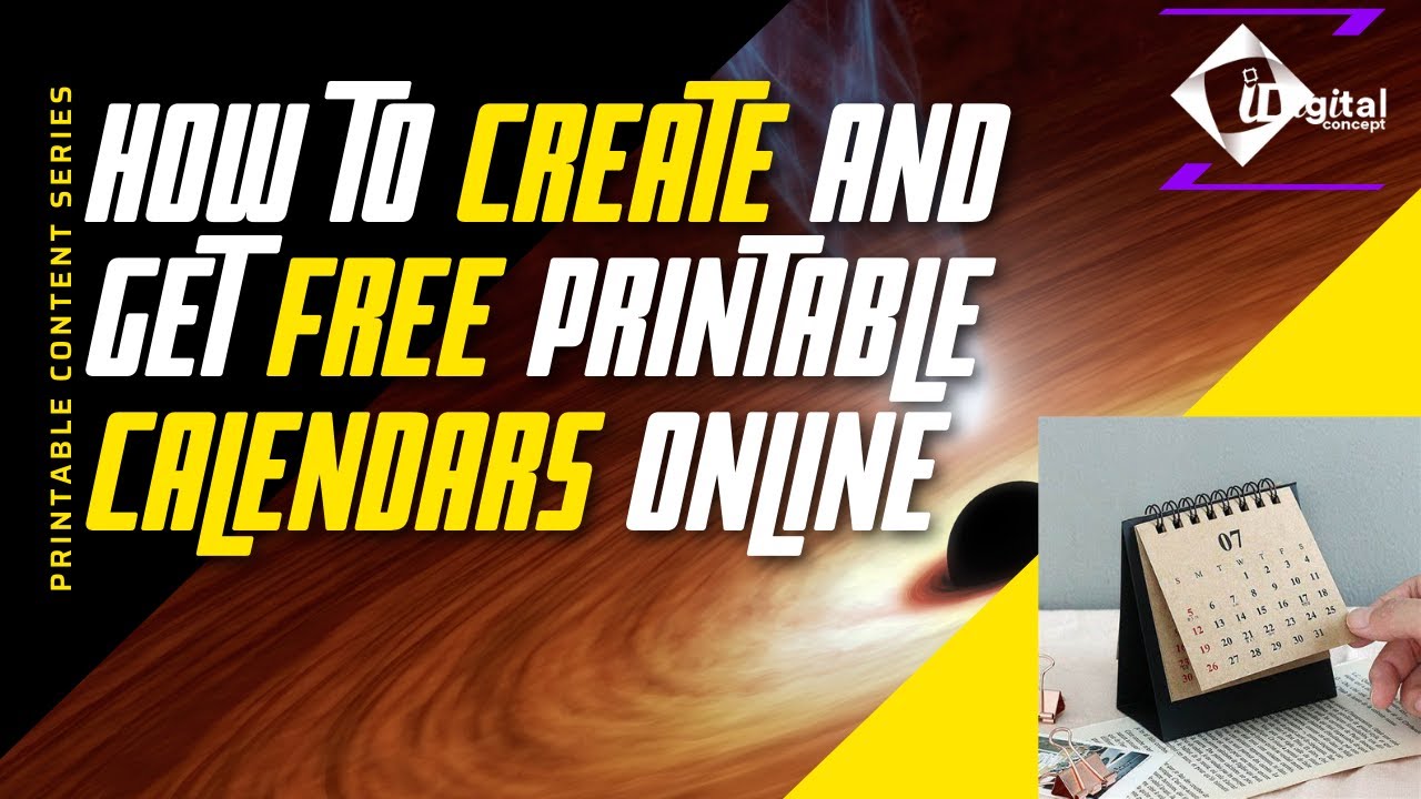 How to create and get FREE printable Calendars online - YouTube
