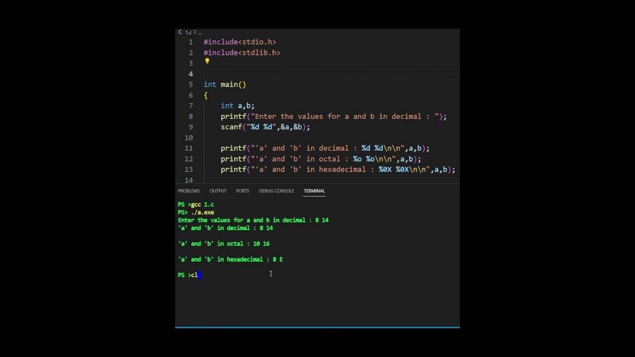 Decimal Octal And Hexadecimal In C Coding Cprogramming Semester