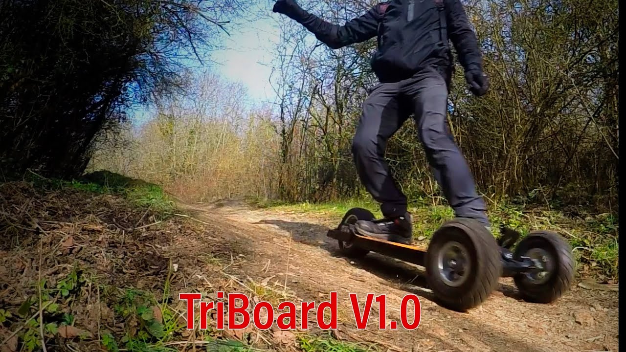 TriBoard - DIY 3 Wheeled e-skateboard - YouTube