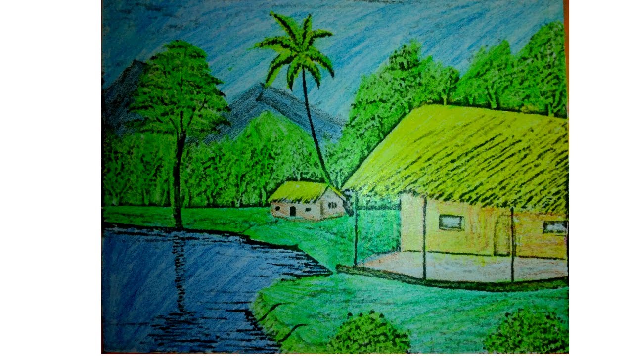 Painting my dream village | easy step by step - YouTube