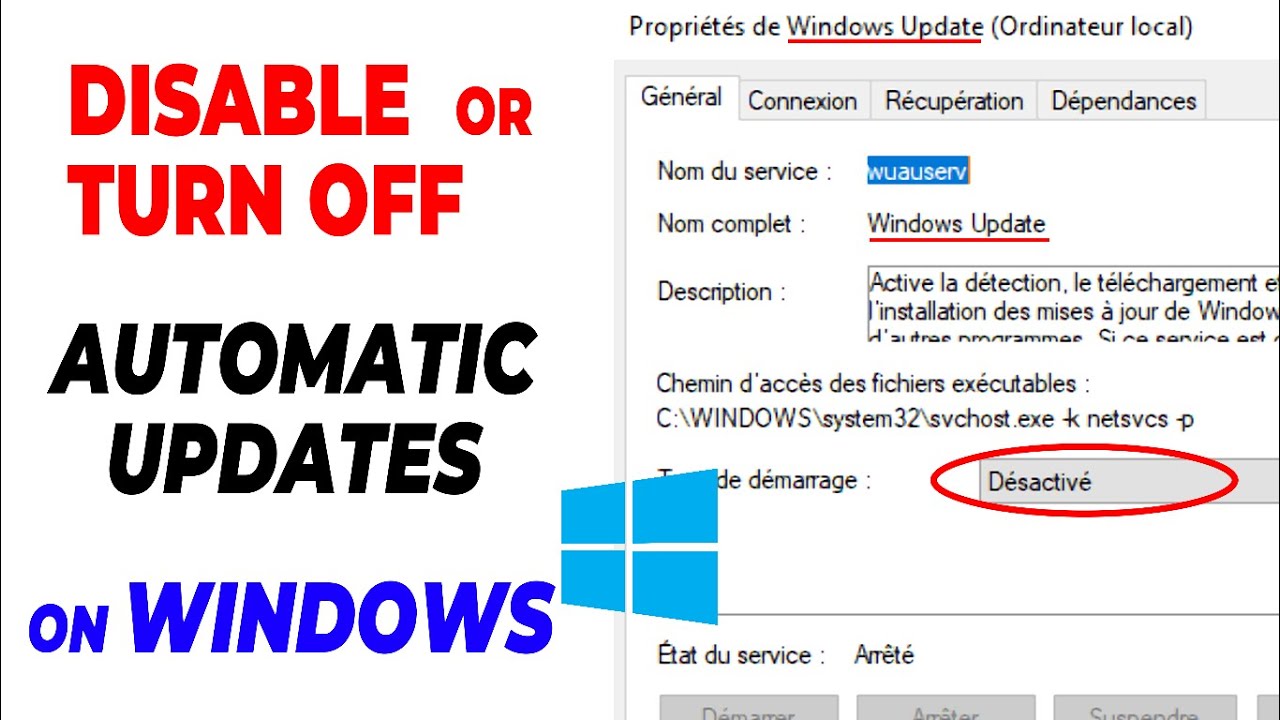 How to disable or turn off automatic updates on windows - YouTube
