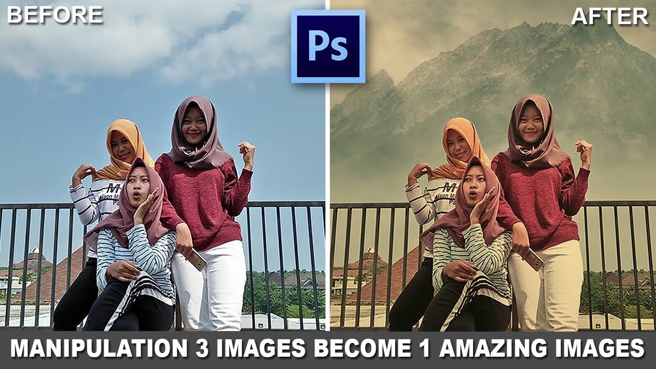 Cara Edit Manipulasi Foto Mengubah Background Photoshop Tutorial