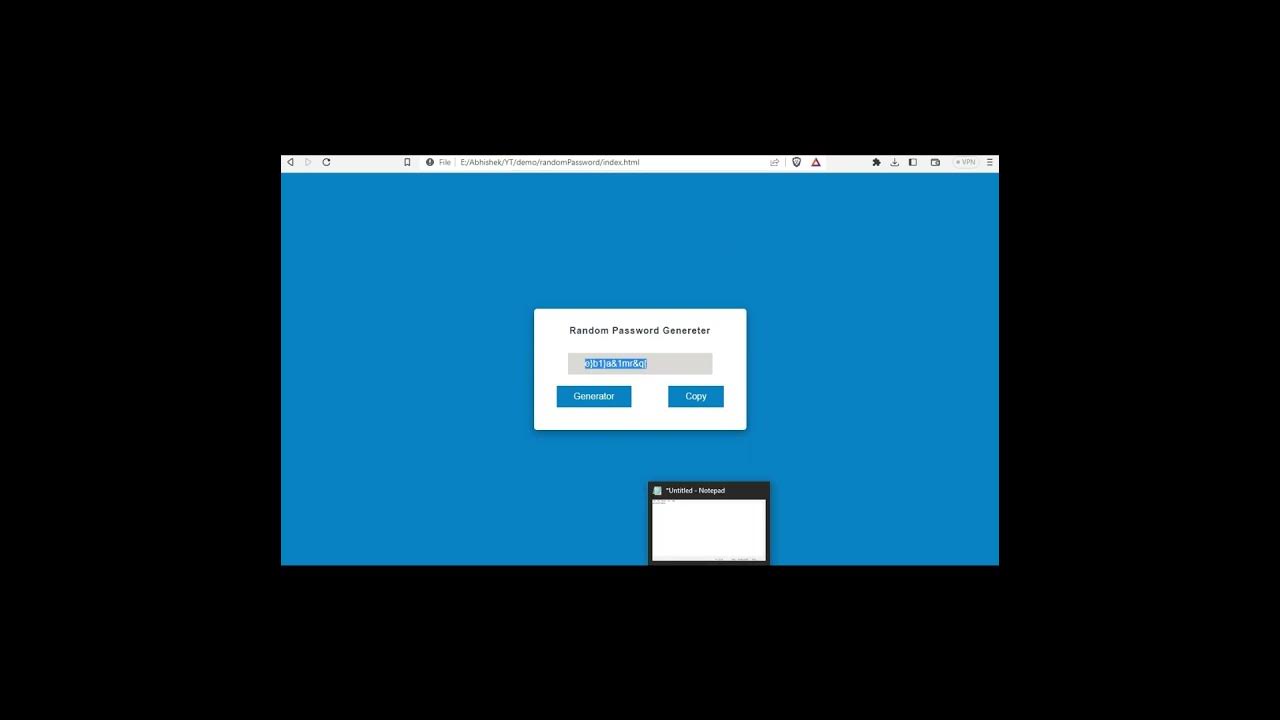 Password Generator Using Html Css And Javascript Shortsfeed Shorts Youtubeshorts Ytshorts