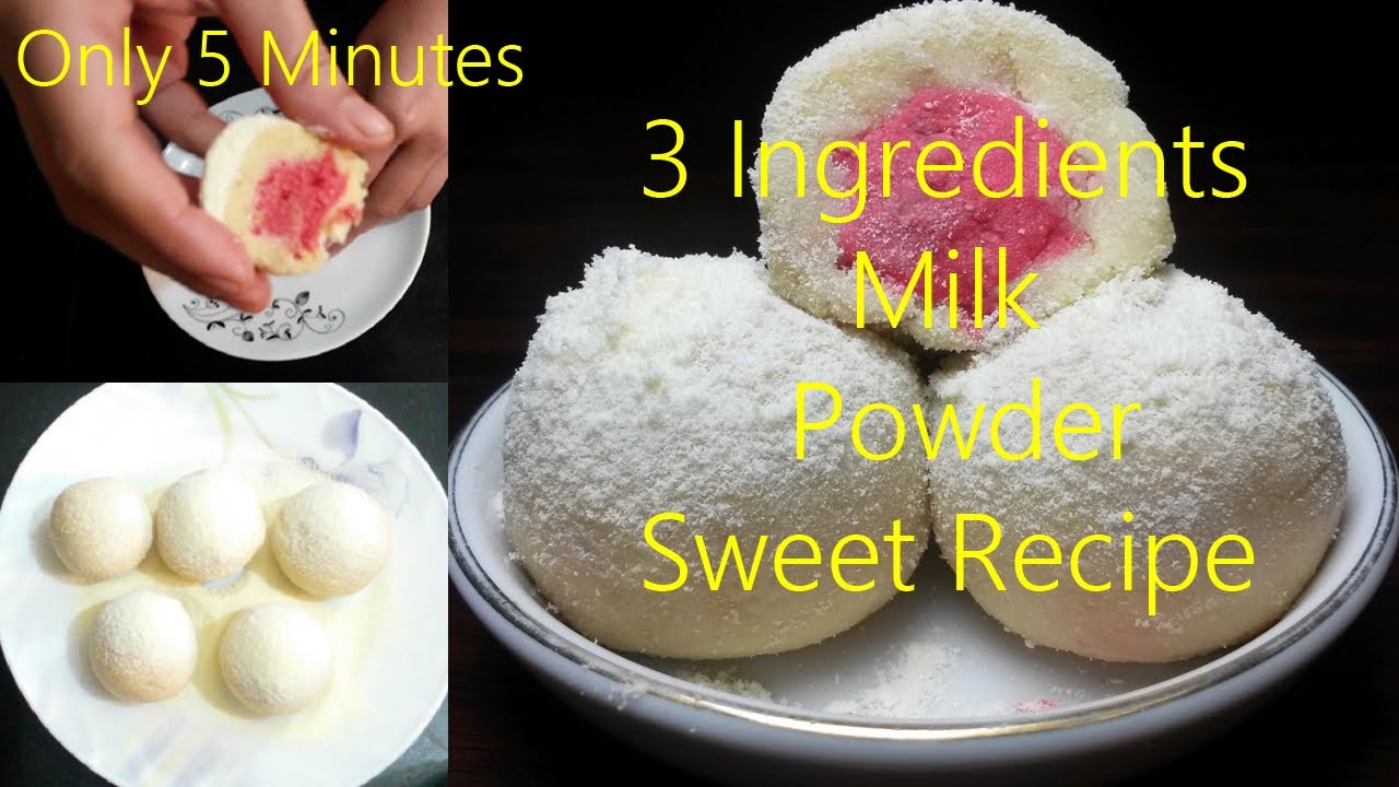 3 Ingredient | Milk Powder Sweet Recipe | Misti Recipe with Milk Powder ...
