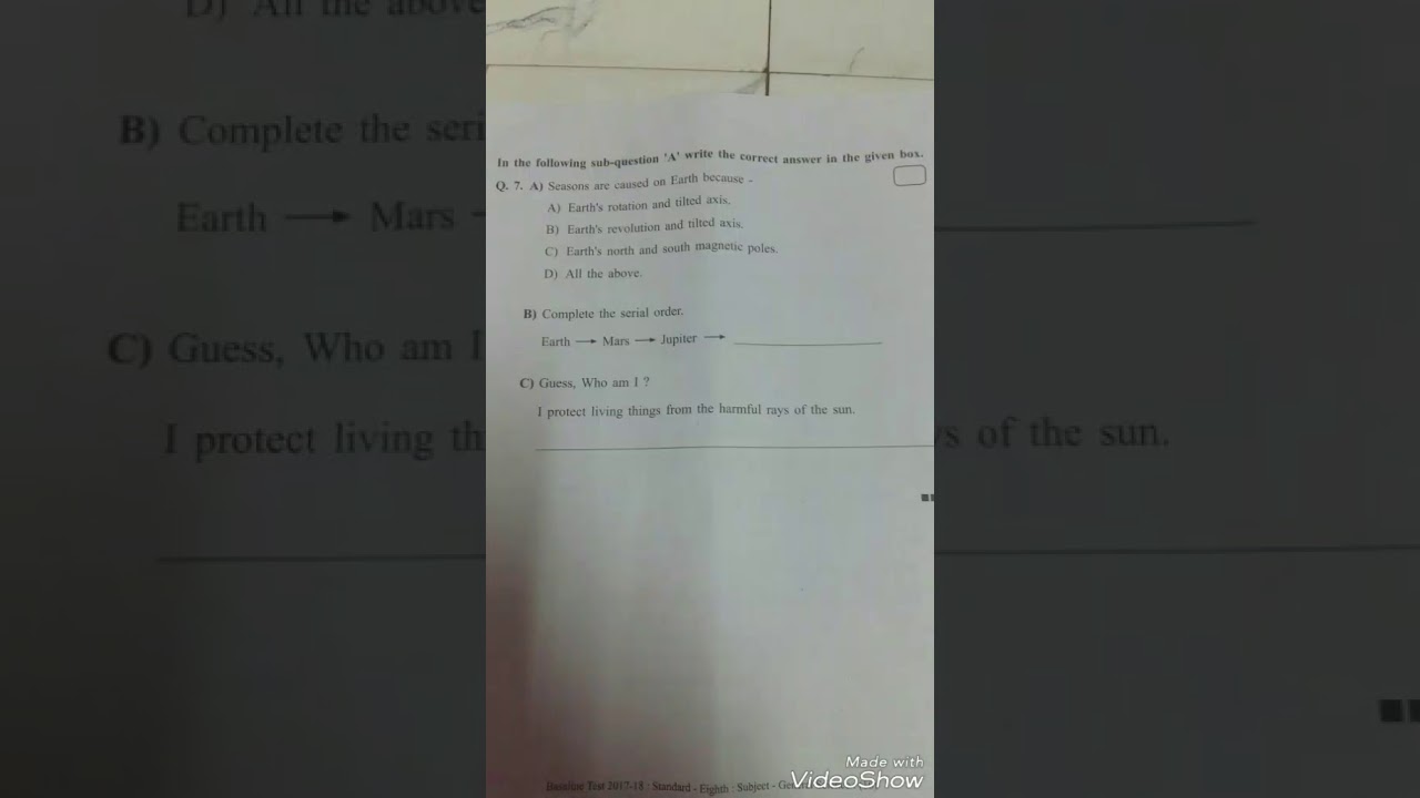 8th std baseline paper orignal and clear! - YouTube