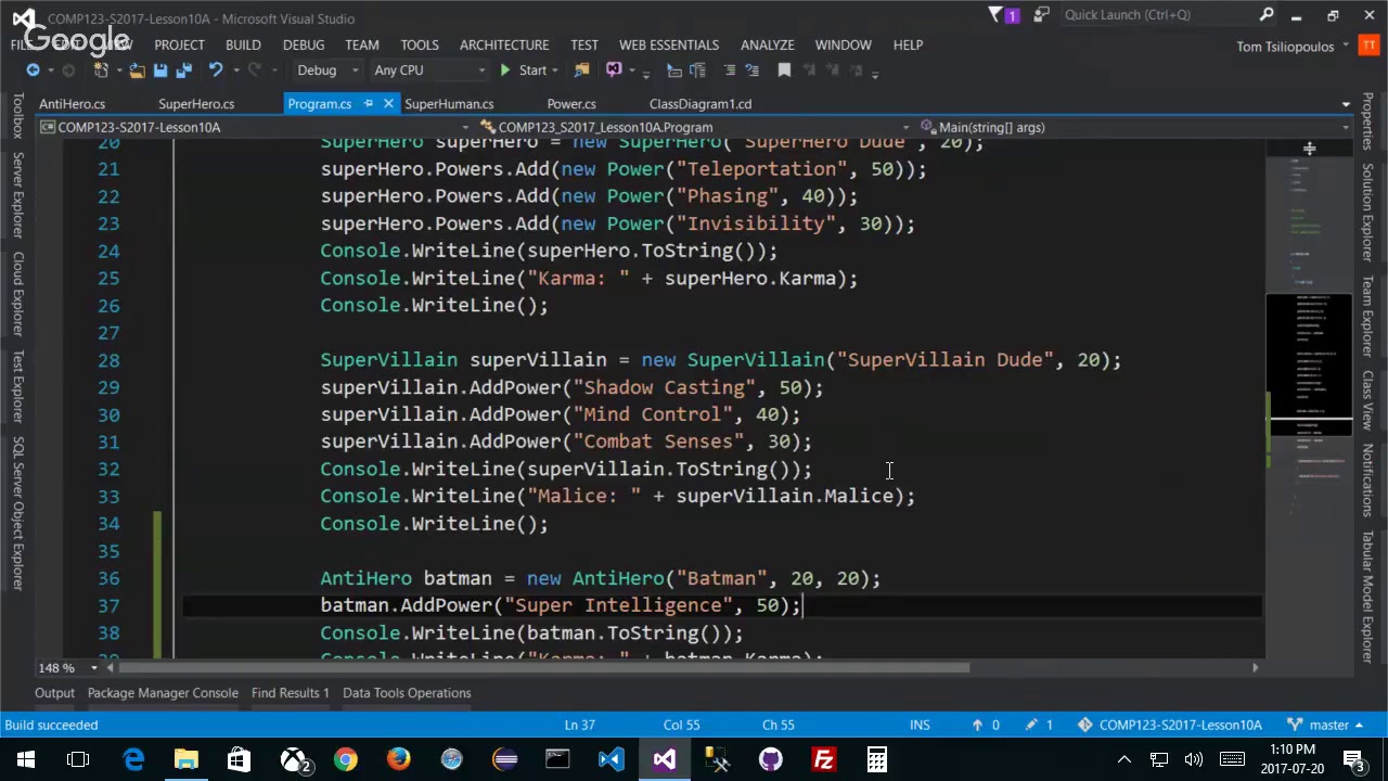 COMP123 - S2017 - Lesson 10 - Part 2 - Inheritance & Polymorphism continued - sealed classes ...