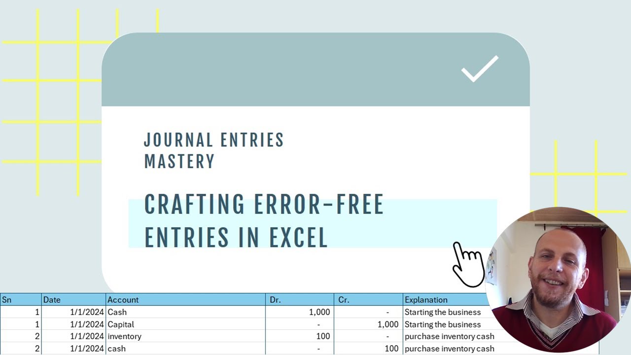 Journal Entries without Balance errors - Excel 365 - YouTube