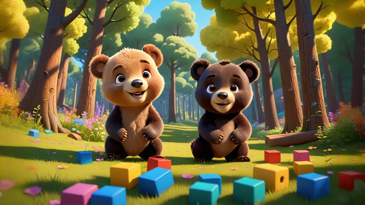Three Baby Bears Build a Fort | Fun Bear Song for Kids | Nursery Rhymes ...