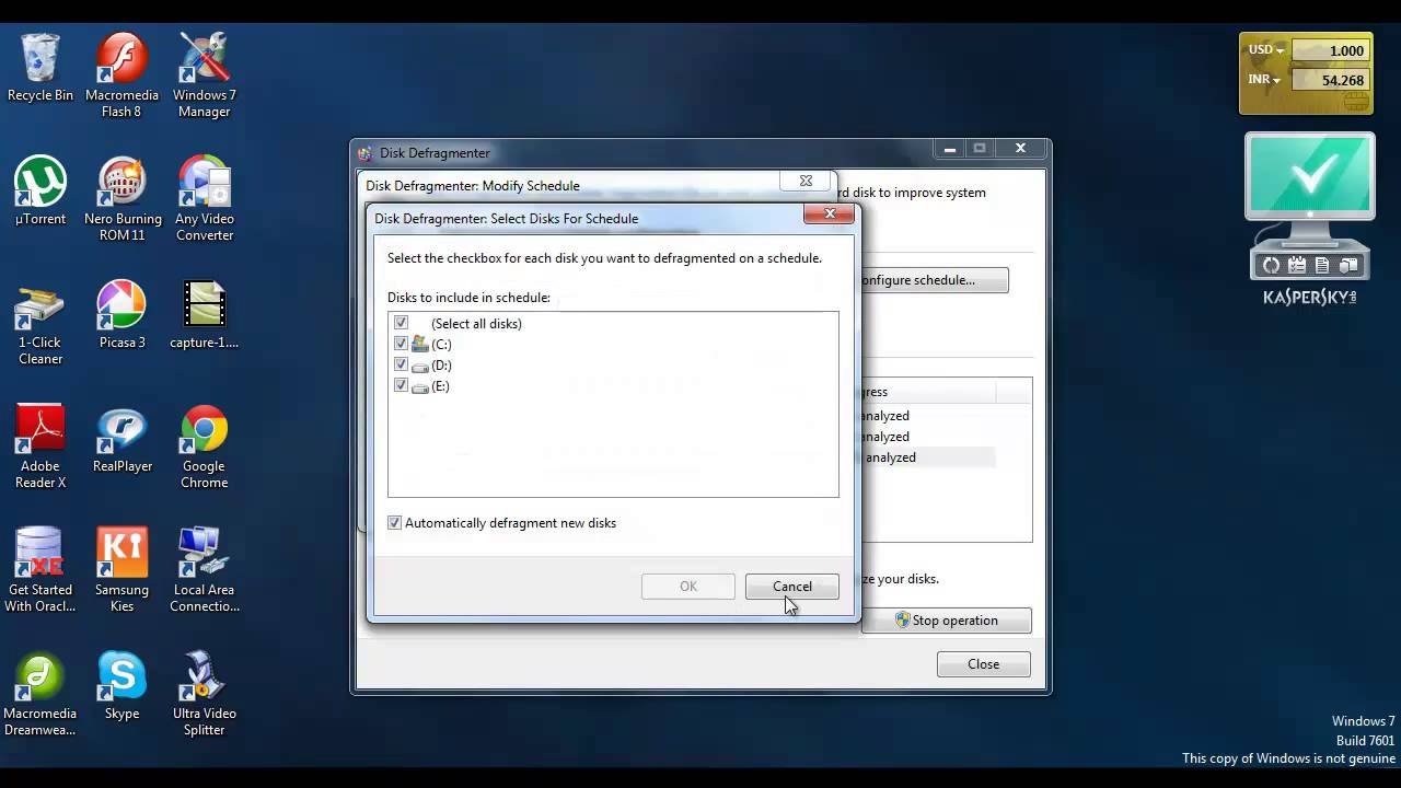 Defragmentation in windows 7 - YouTube