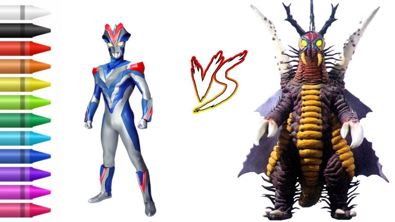 MEWARNAI ULTRAMAN VICTORY BLUE VS MONSTER KAIJU ARIBUNTA - YouTube