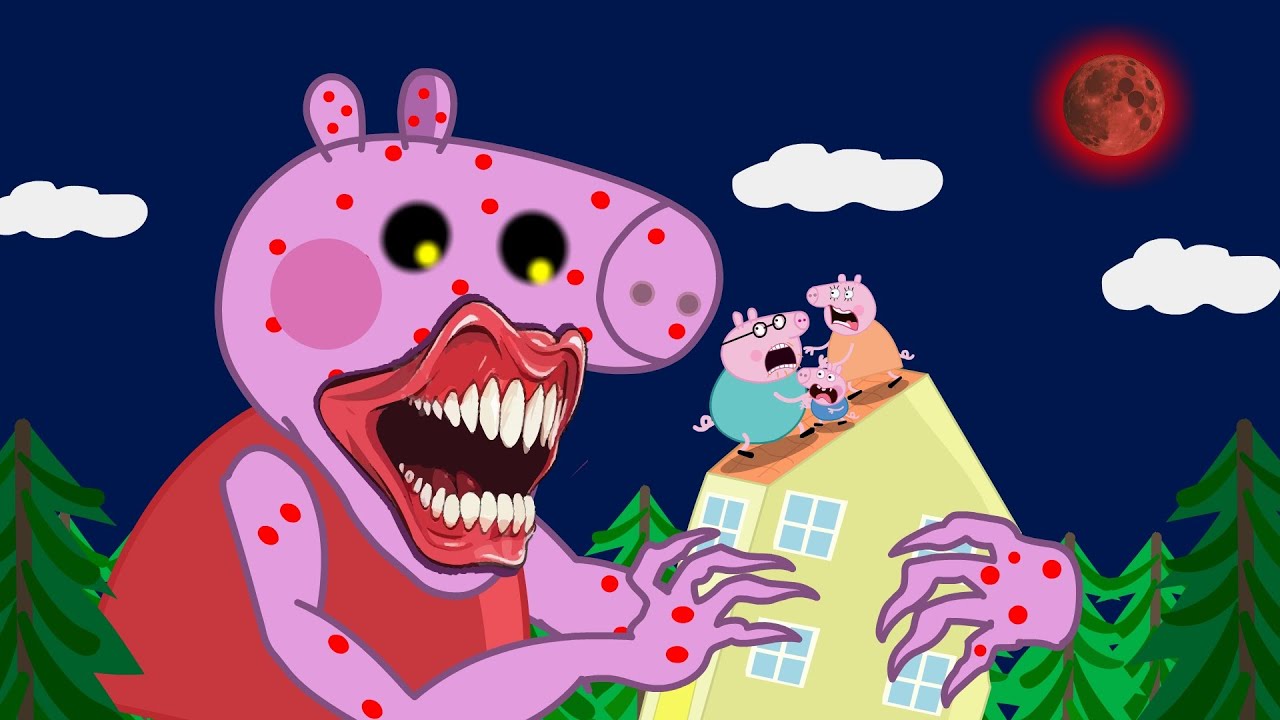 Giant Peppaaaa Monster Visits Home!!! Peppaaa Pigggg Funnyyyy ...