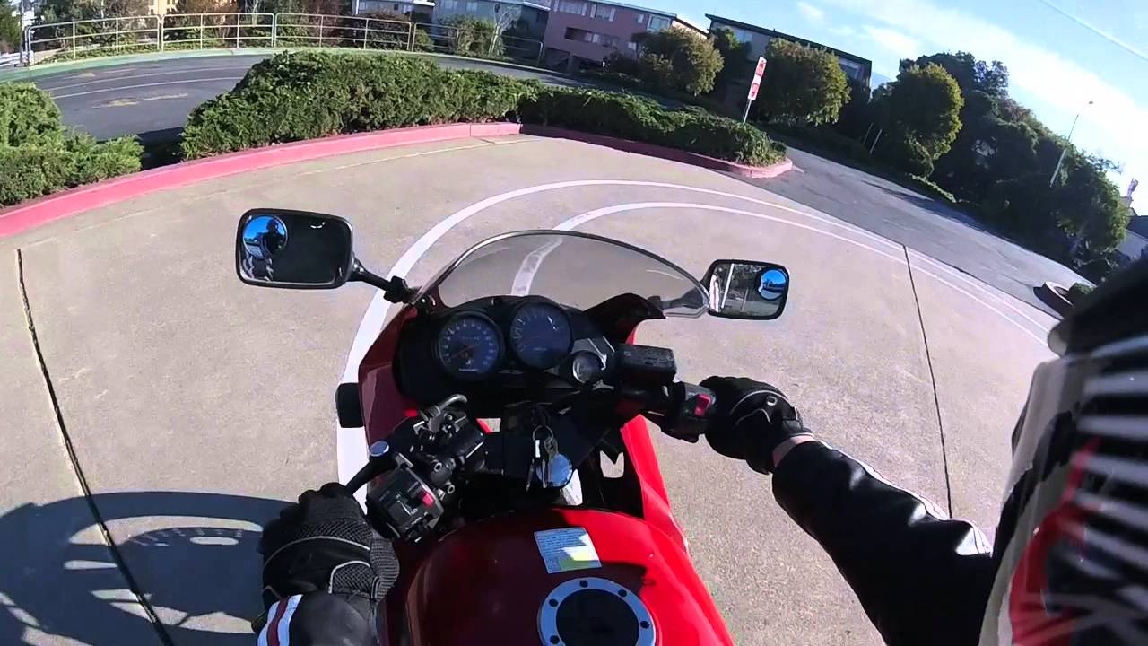 DMV course track motorcycle actual driving test drive - YouTube