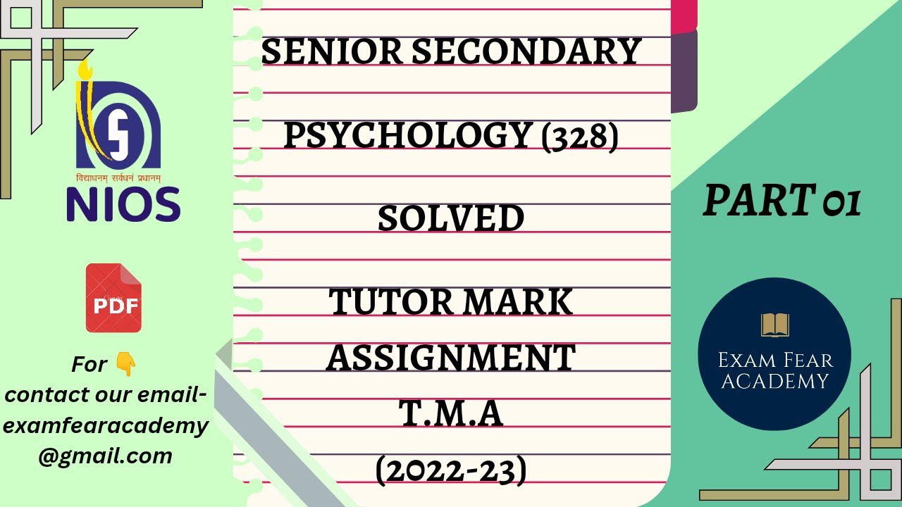 TUTOR MARK ASSIGNMENT |NEW T.M.A | 2022-23 | NIOS | SENIOR SECONDARY ...