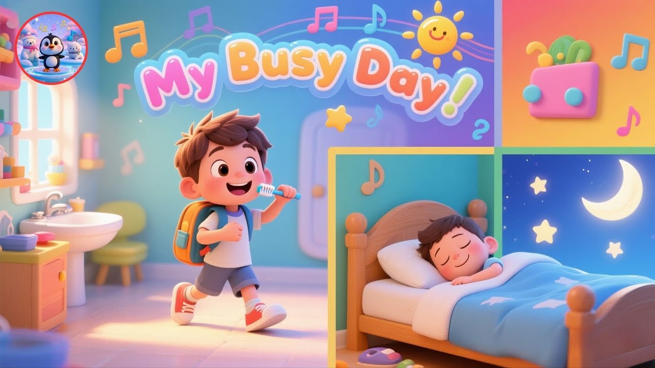 My Busy Day | Daily Routine Song for Kids | Morning to Bedtime Fun ...