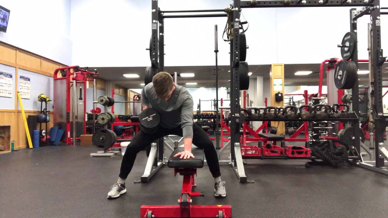 Bent Over Row- Bench Straddle, 1 Arm - YouTube