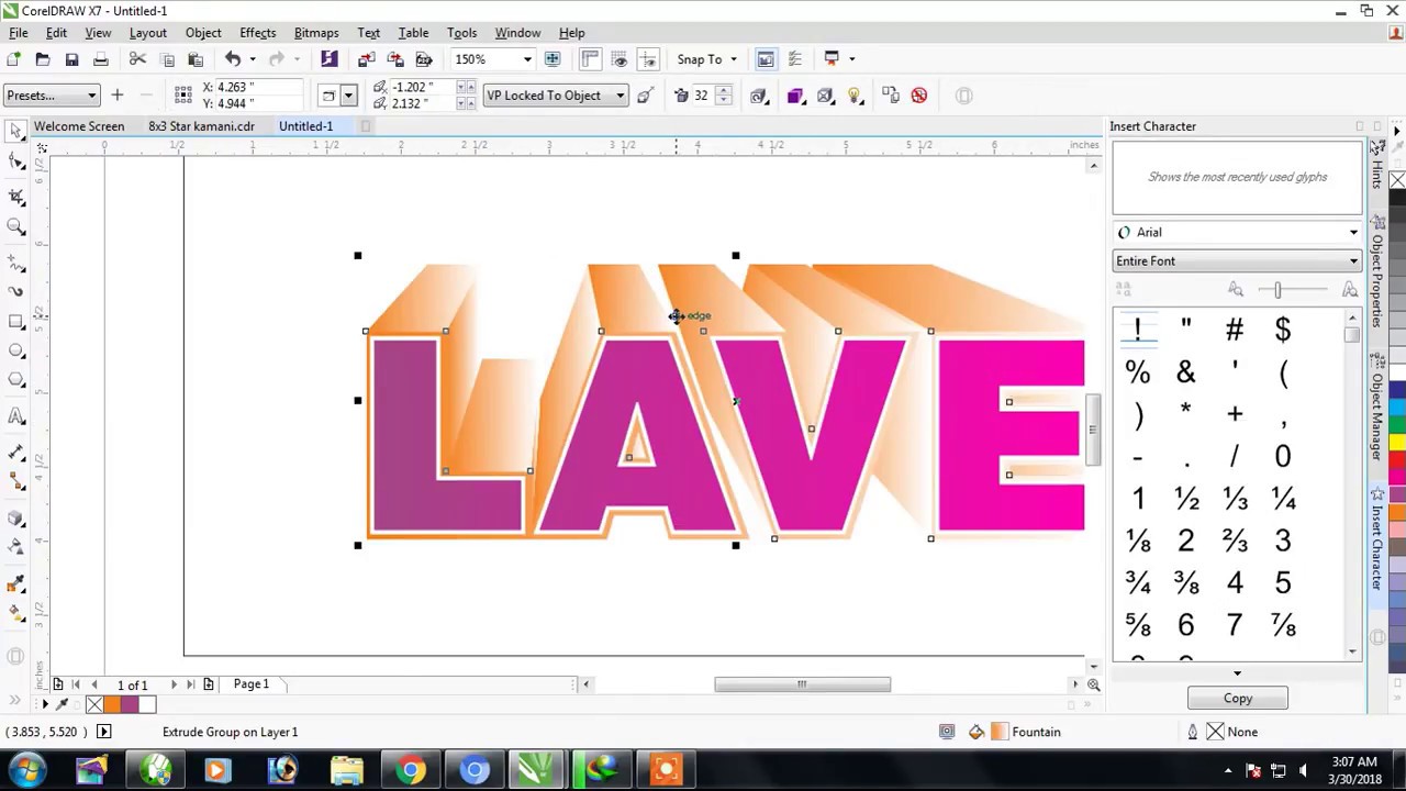 CorelDraw 3D Text Effect - YouTube