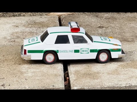 Stomp Crushing Vintage 1993 HESS Police Cruiser Toy Car - YouTube