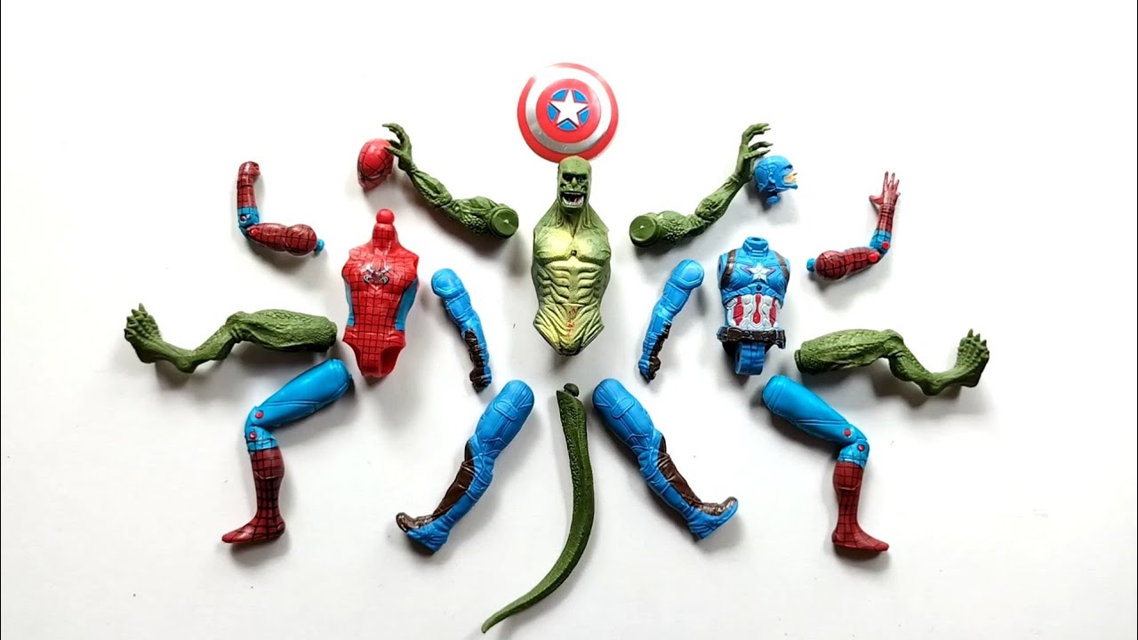 Merakit Mainan Spider-Man Vs Captain America, Lizard ~ Avengers - YouTube