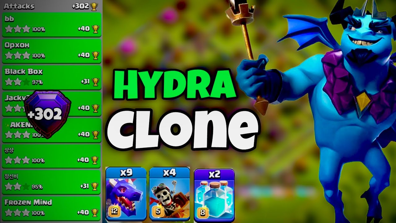 TH17 Hydra Clone +302 | Legend League Attacks - YouTube
