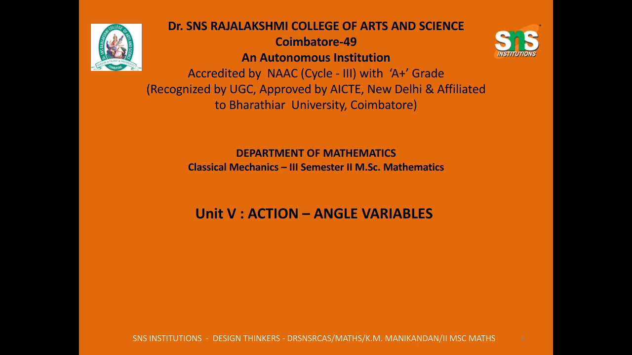Action - Angle variables - YouTube