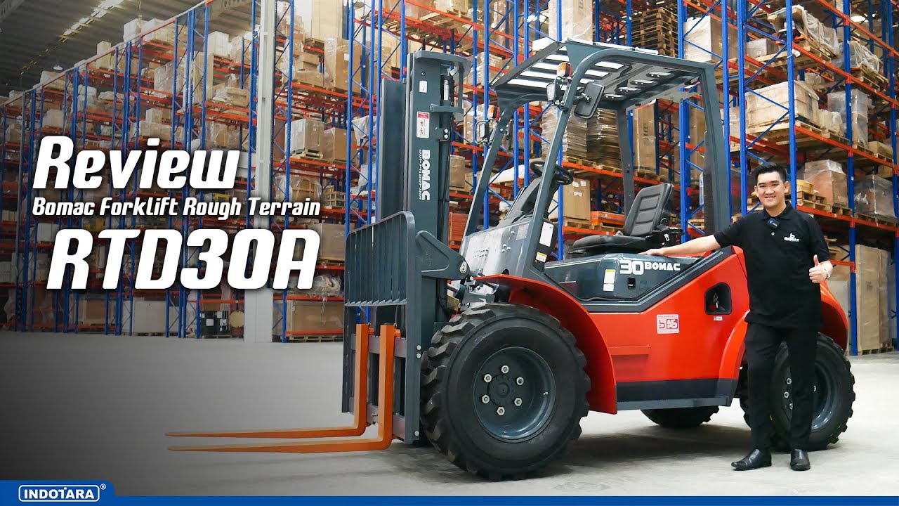 REVIEW BOMAC FORKLIFT ROUGH TERRAIN 3 TON RTD30A-I4JG2 DENGAN ISUZU ...