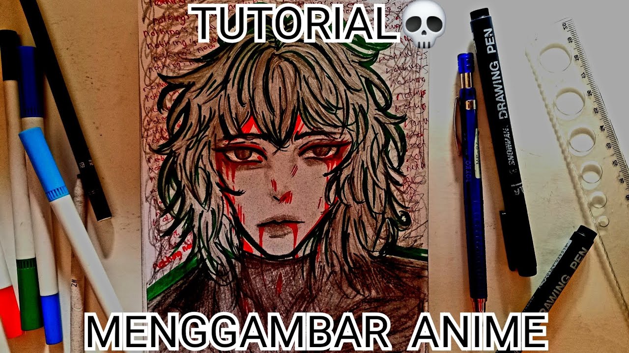 TUTORIAL MENGGAMBAR ANIME💀🔪 #youtube #menggambaranime #howtodrawanime # ...