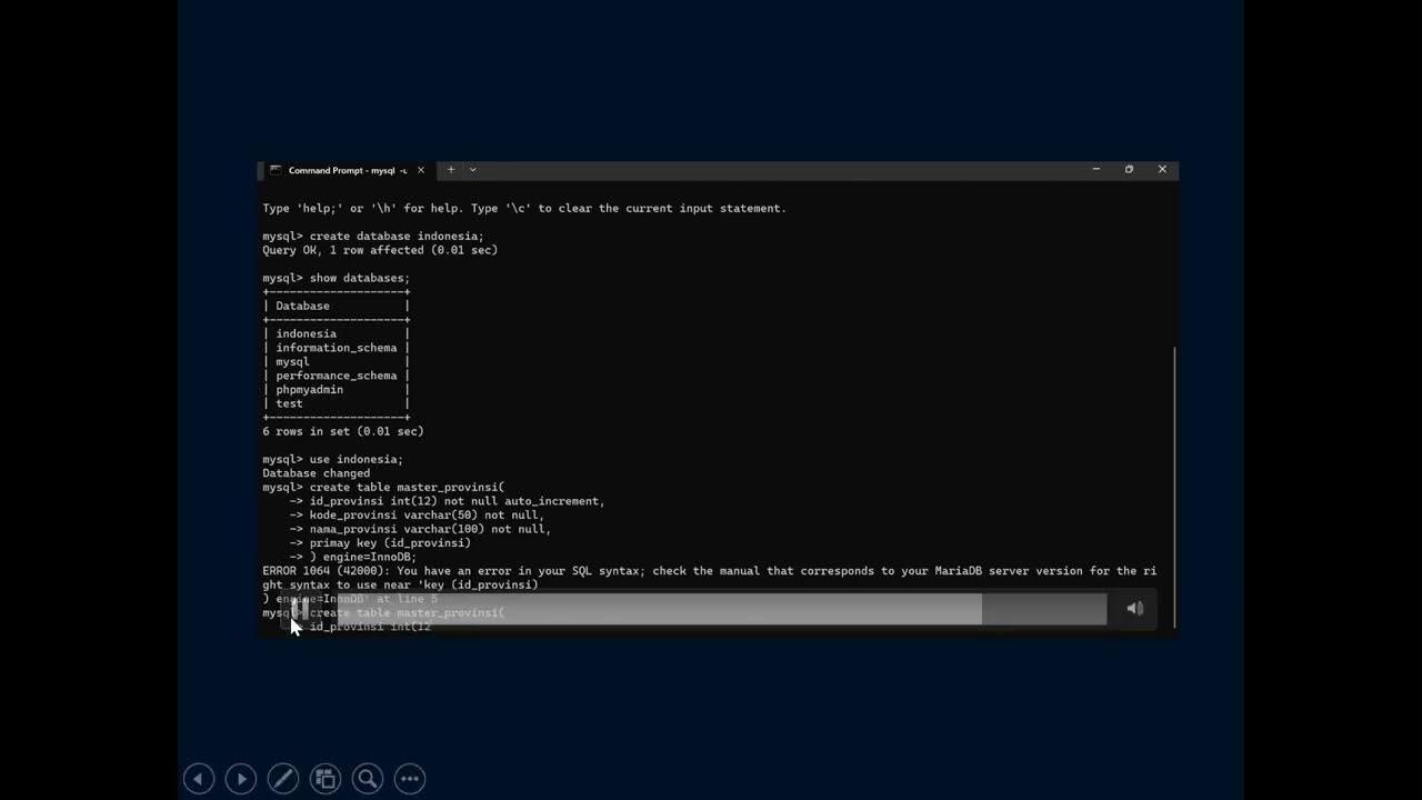 UTS Presentasi Mysql (Cara membuat database Provinsi, kab/kota, kelurahan/desa) .ppsx - YouTube