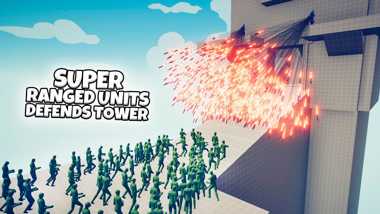 SUPER RANGED UNITS DEFENDS TOWER VS ZOMBIES | TABS MODDED GAMEPLAY ...