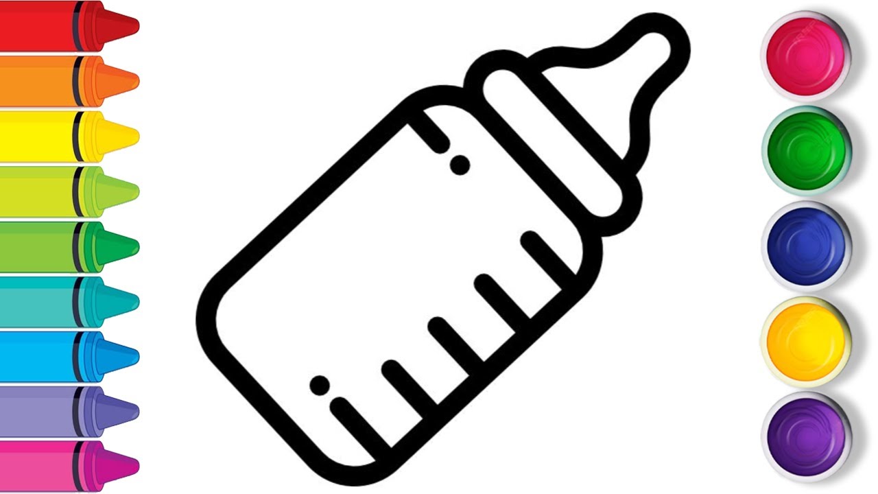 How to draw a Baby bottle, step by step tutorial! - YouTube