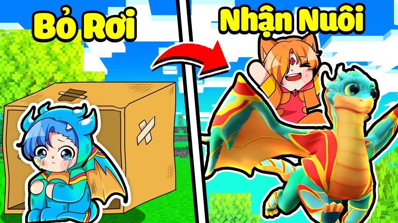 HUY NOOB RỒNG ĐƯỢC NHẬN NUÔI BỞI HOÀNG TỬ LỬA JACK TRONG MINECRAFT*HUY ...
